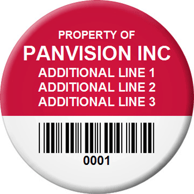 3 in. Diameter Custom Circular Metal Anodized Barcode Labels