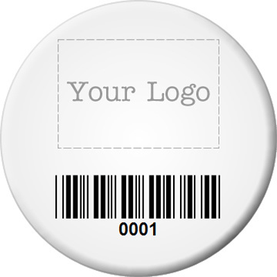 3 in. Diameter Custom Circular Metal Anodized Barcode Labels