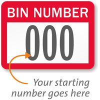 0.73 in. x 1 in. Custom Property Labels with Bin Number, SKU: AT-C-EV-BIN