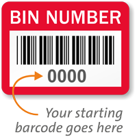 0.73 in. x 1 in. Property Labels with Bin Number, SKU: AT-B4-EV-BIN